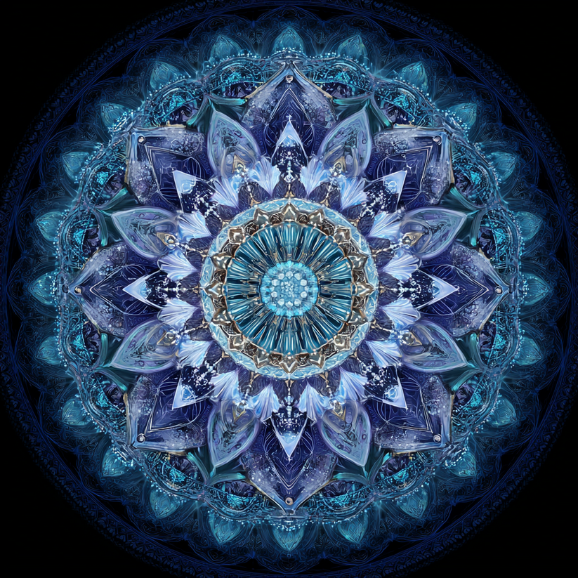 Abstract Swan Duo on Teal Water