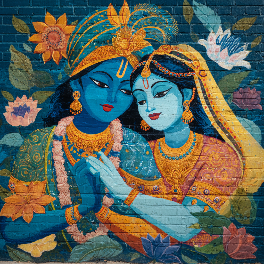 Brick Wall Bhakti: Radha and Krishna Street Art