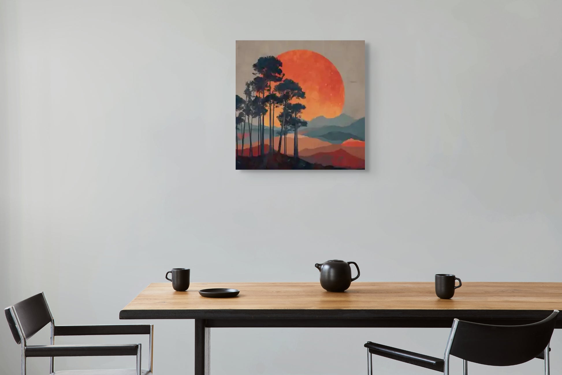 Ember Moon Over the Pines