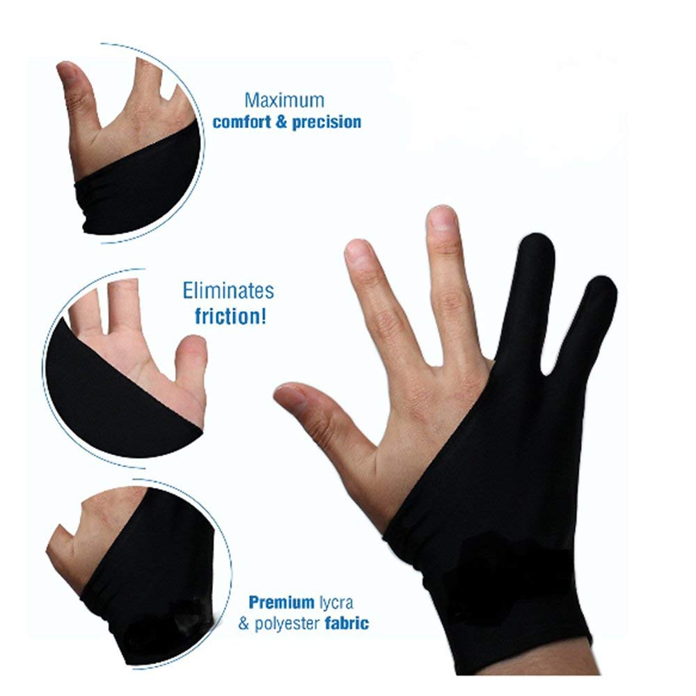 Artist Two-Finger Glove for Pencil Sketching, Watercolors Painting and