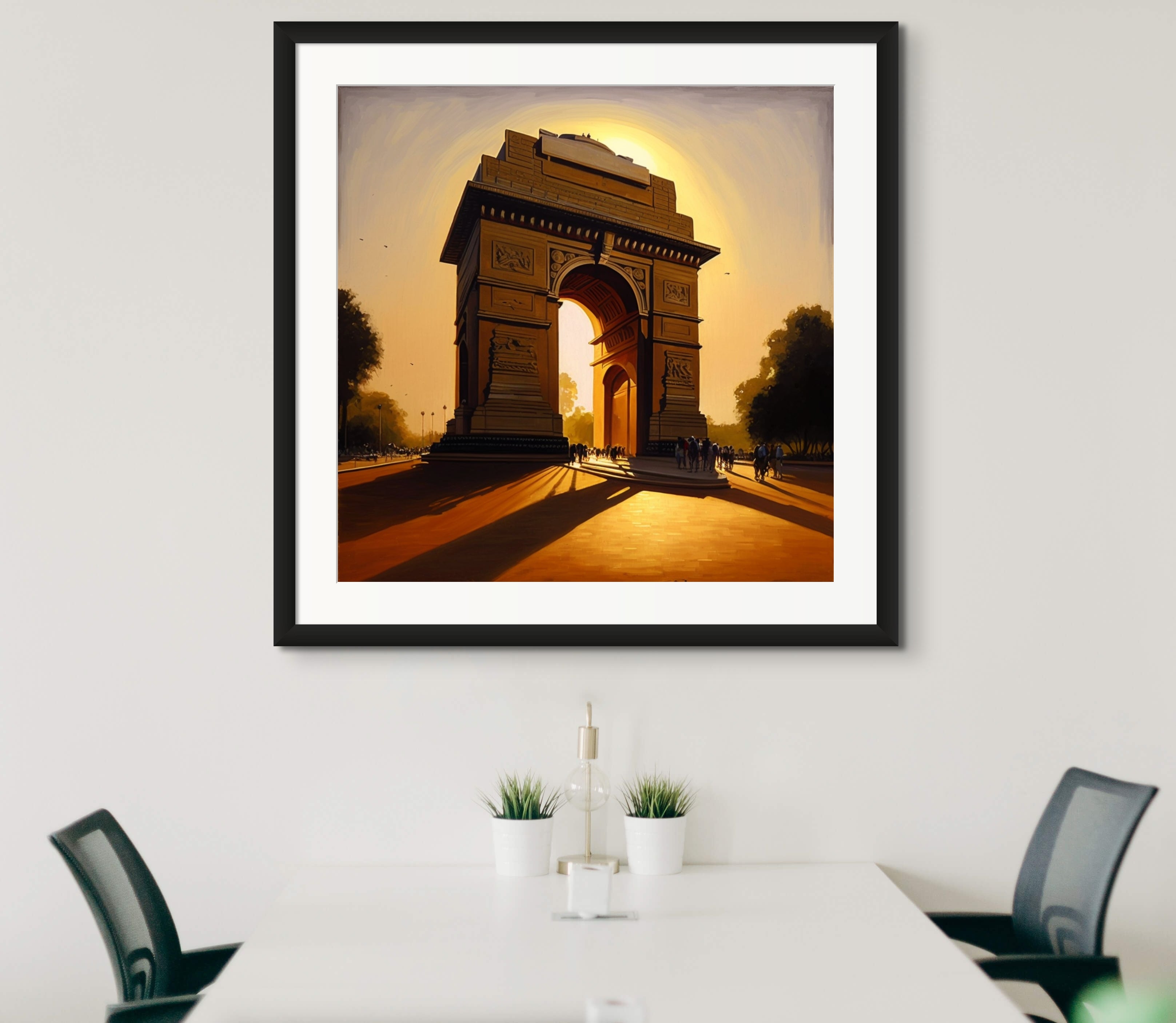 "Capture the Majestic Beauty of India Gate with our Painting Print"