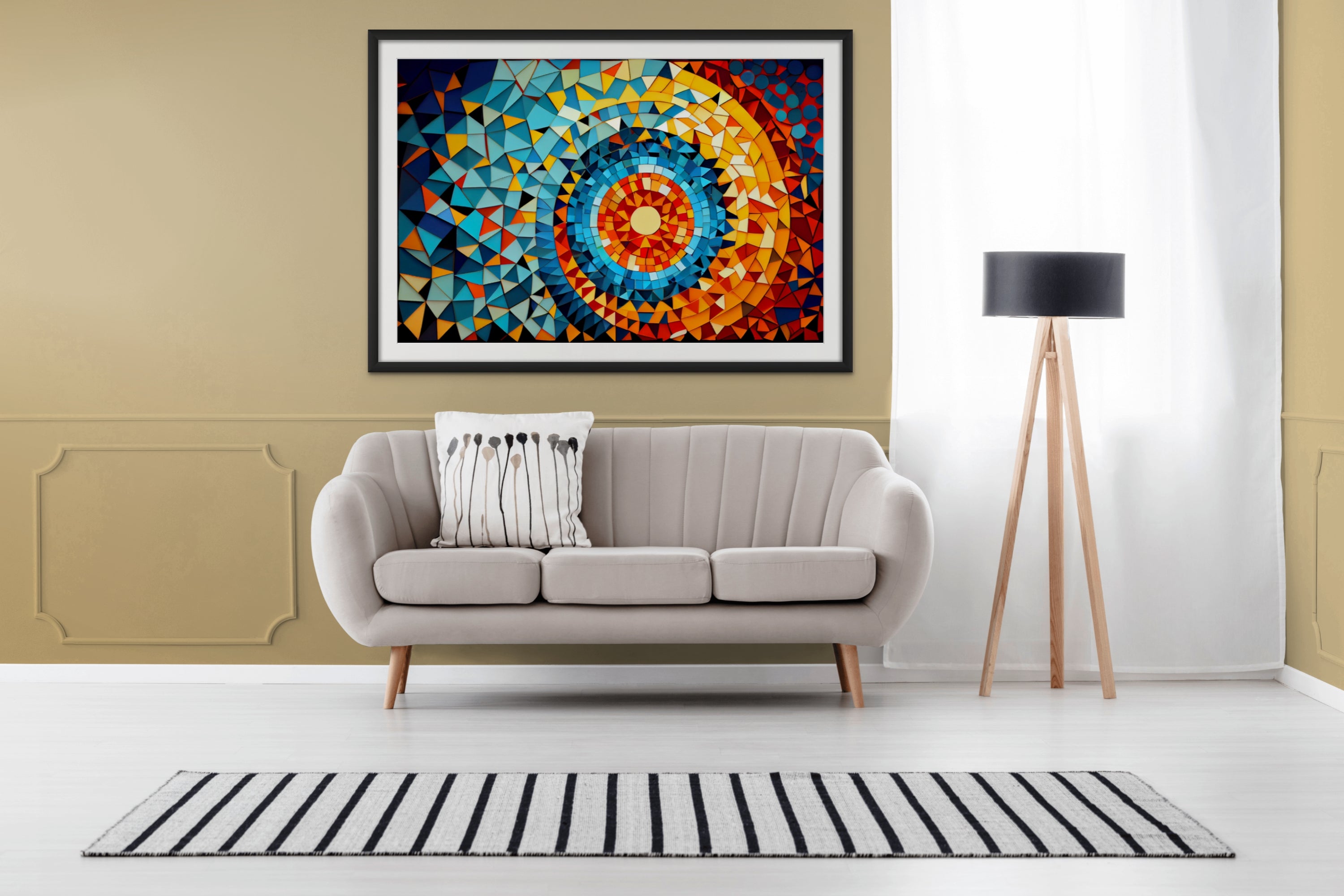 Geometric Symphony: A Captivating Mosaic Art Print of Intricate Geomet