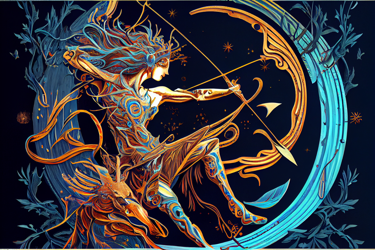 Starry Archer: A Beautiful Wall Art Depicting the Sagittarius Zodiac S