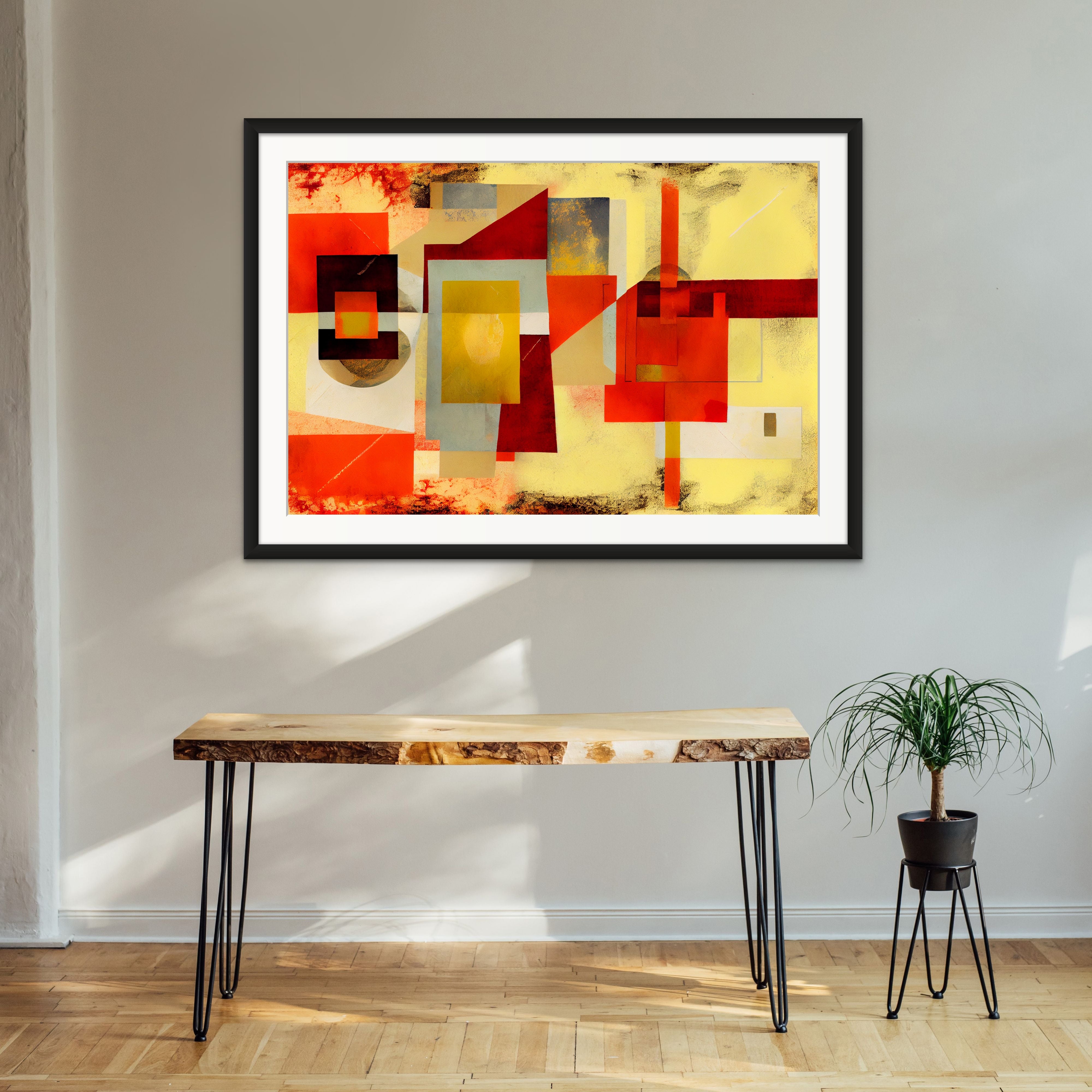 Dynamic Geometry: An Abstract Expressionism Art Print of Geometrical S