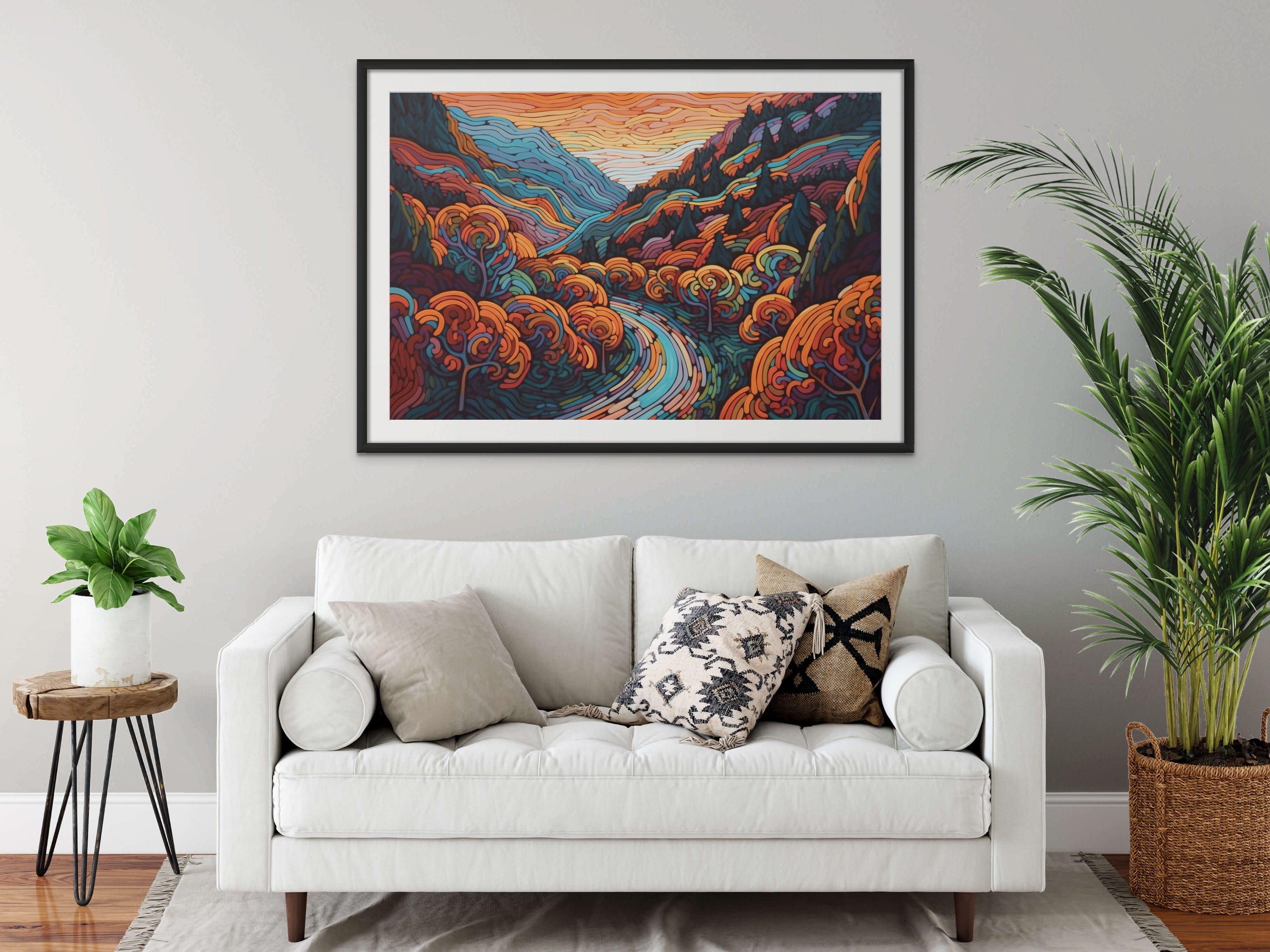 Mountain Pathways: A Beautiful Acrylic Color Print of a Serene Lane in