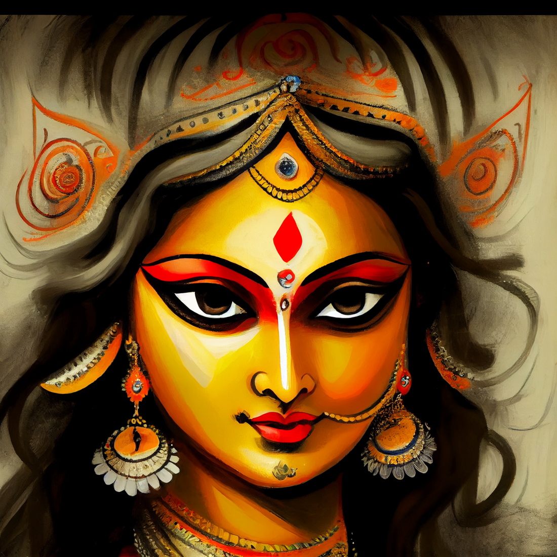 Magnificent Maa Durga: A Stunning Art Print for Your Home