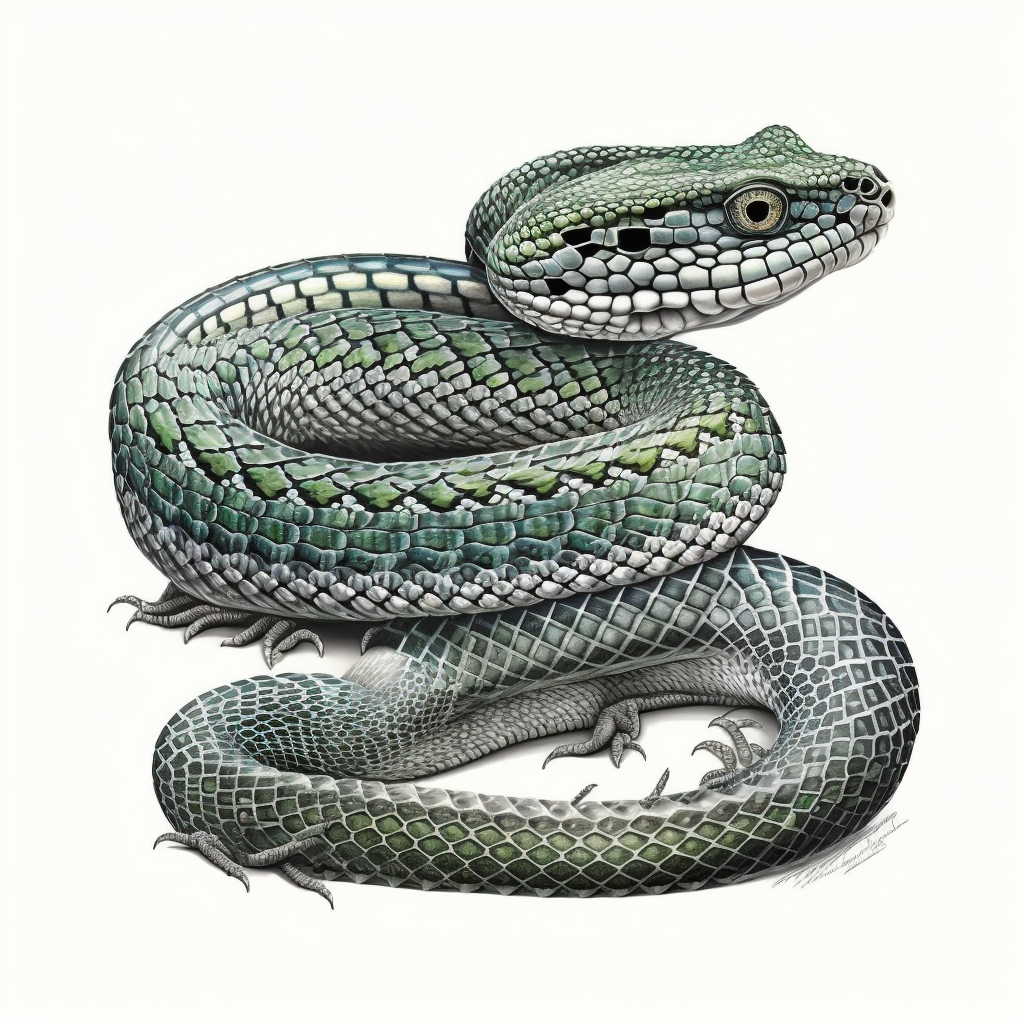 Detailed Zoology Artwork Print of Snake for Home, Office & Living Room