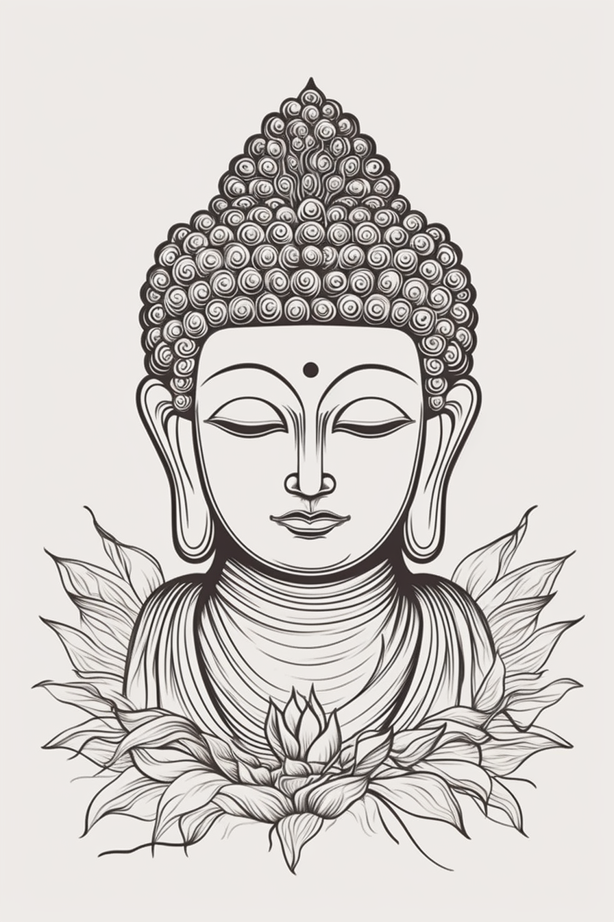 Gautam Buddha Face Sketch