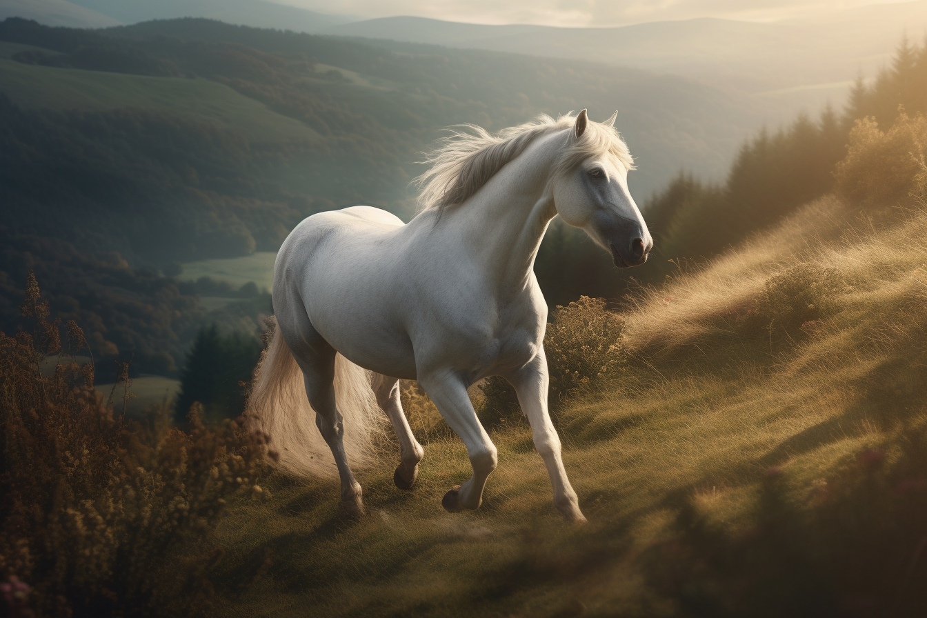 White Horse Galloping