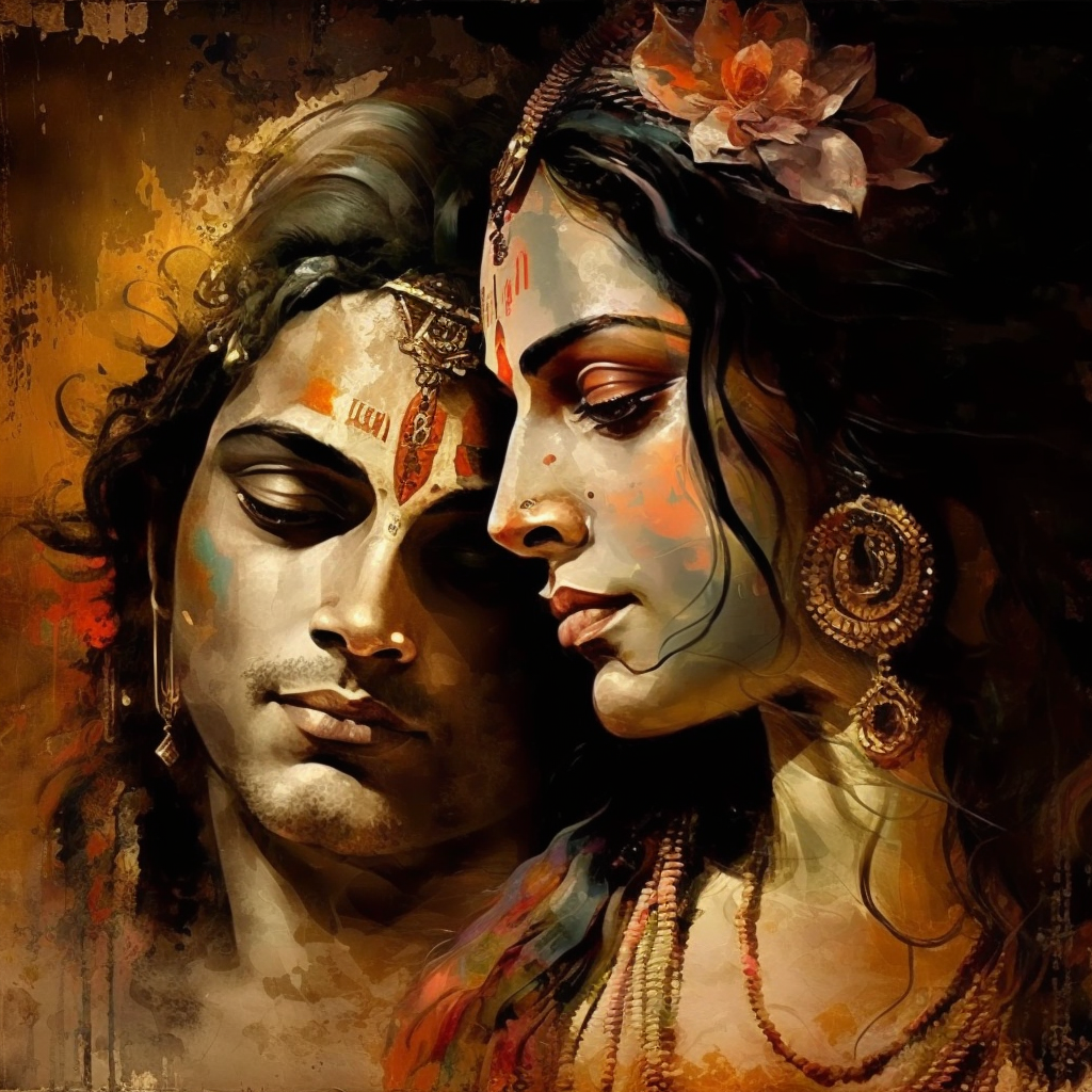 Lord Shiva Parvati Digital Paintings