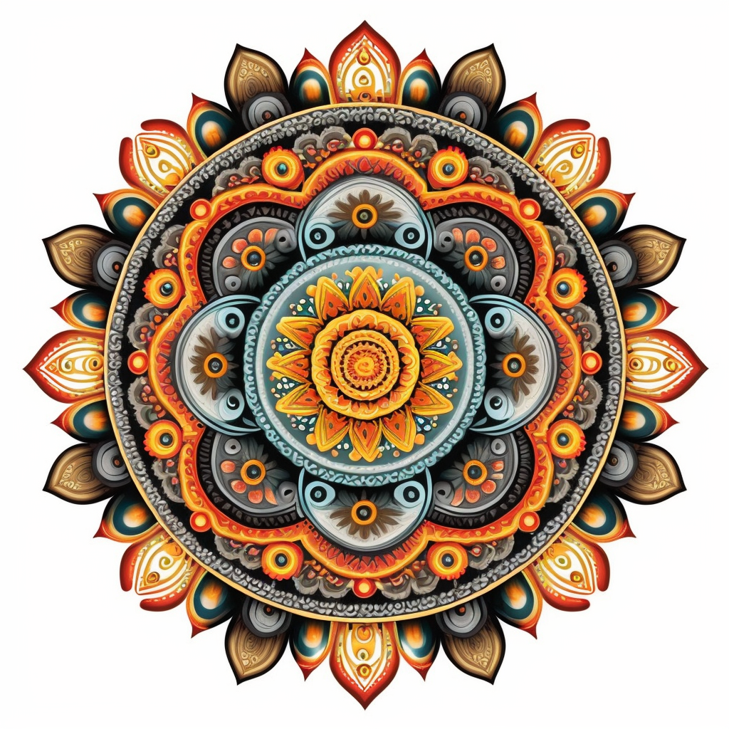 "Simplicity and Elegance: Traditional Indian Mandala Artwork Print on