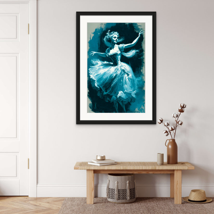 Captivating Grace: The Blue Lady Ballet Painting Print