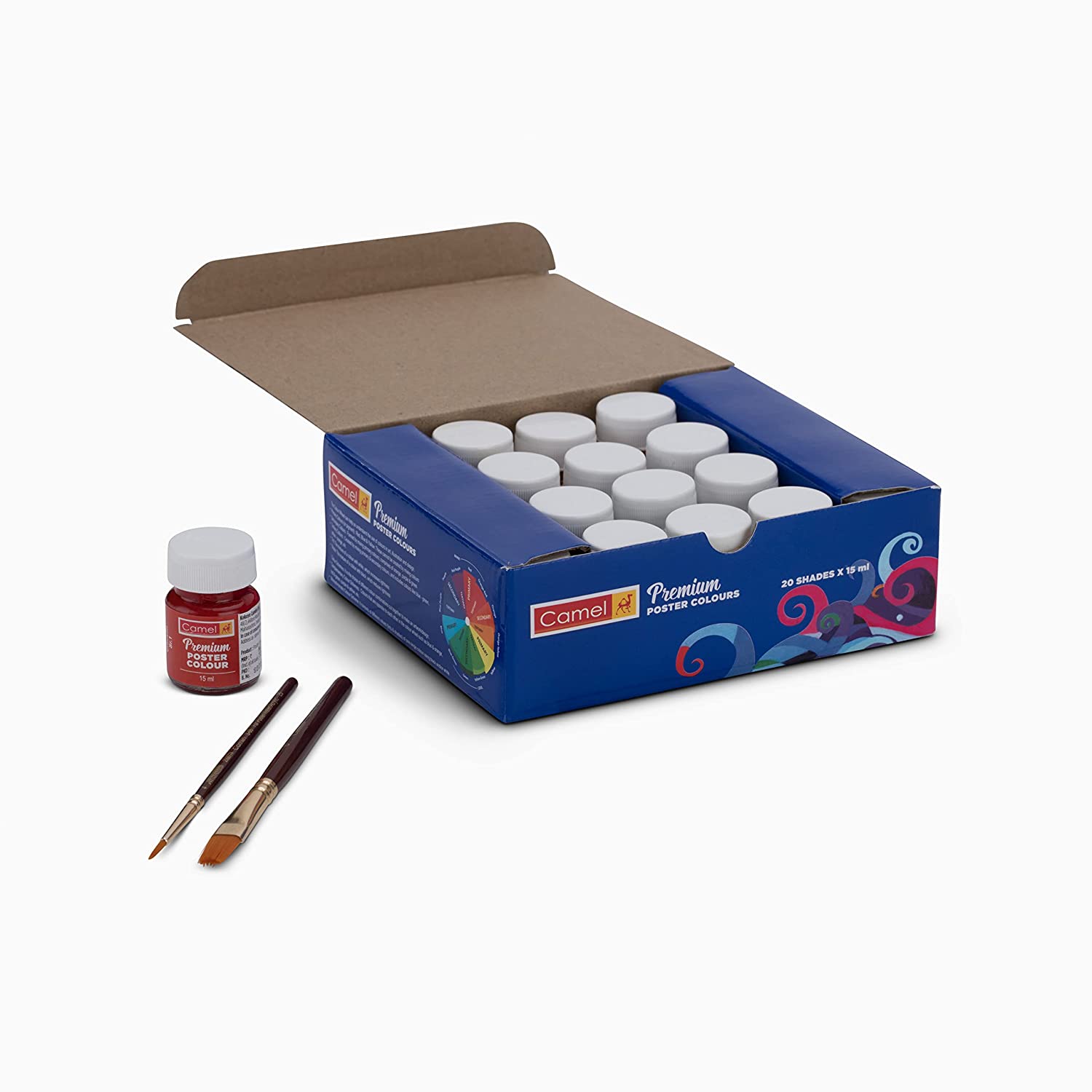 Camel Premium Poster Color with Brush - 20 Shades